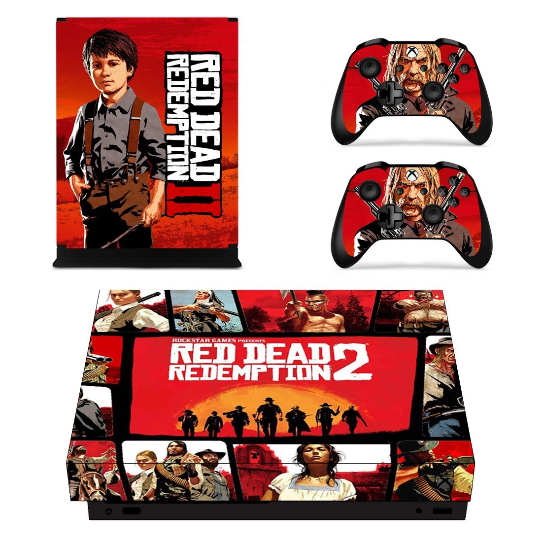 Red Dead Redemption 2 Skin Sticker Decal for Xbox One X and controllers ...
