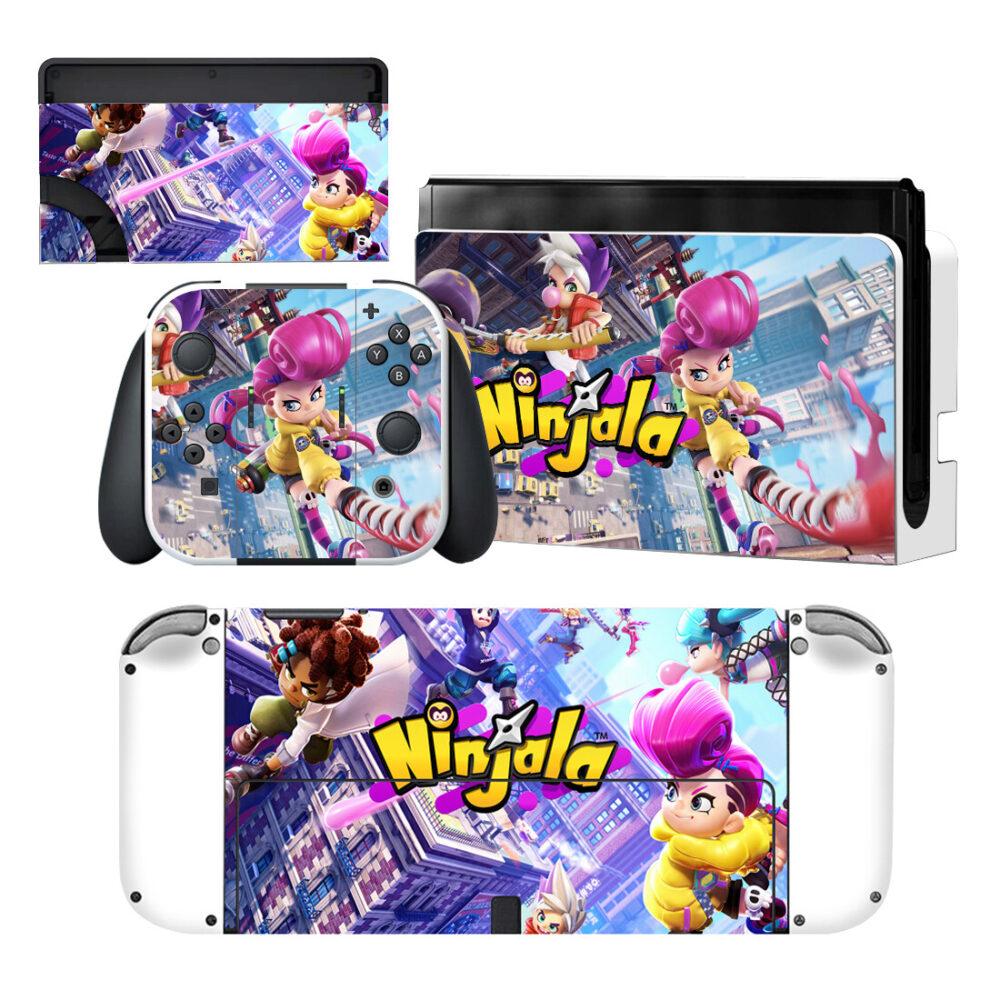 Ninjala Skin Sticker Decal For Nintendo Switch OLED & Joycons Design 4 ...