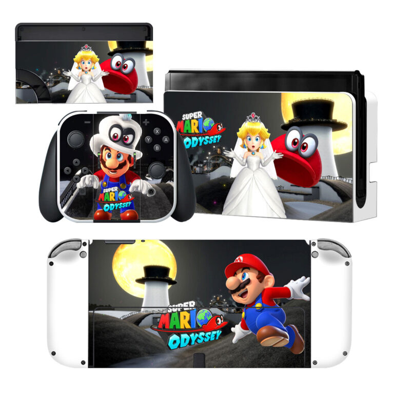 Super Mario Odyssey Nintendo Switch OLED & Joycons Skin Sticker Decal ...