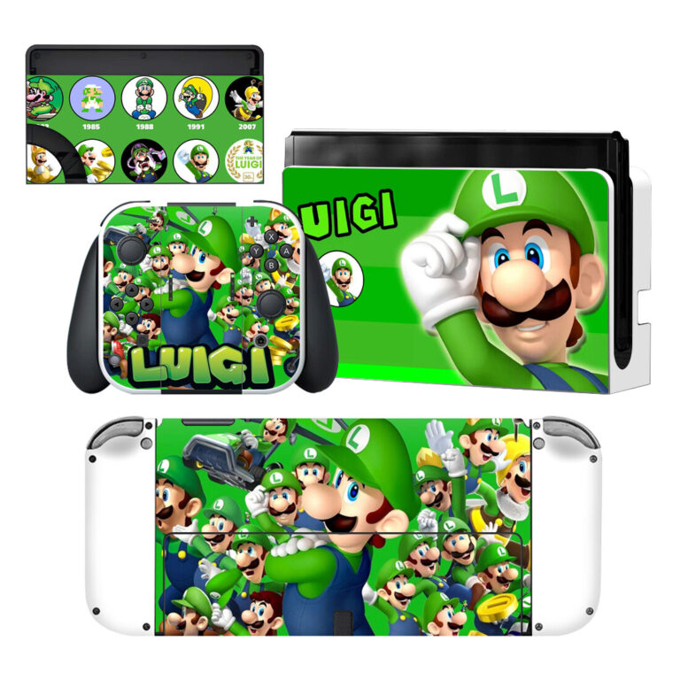 Mario Luigi Nintendo Switch OLED & Joycons Skin Sticker Decal ...