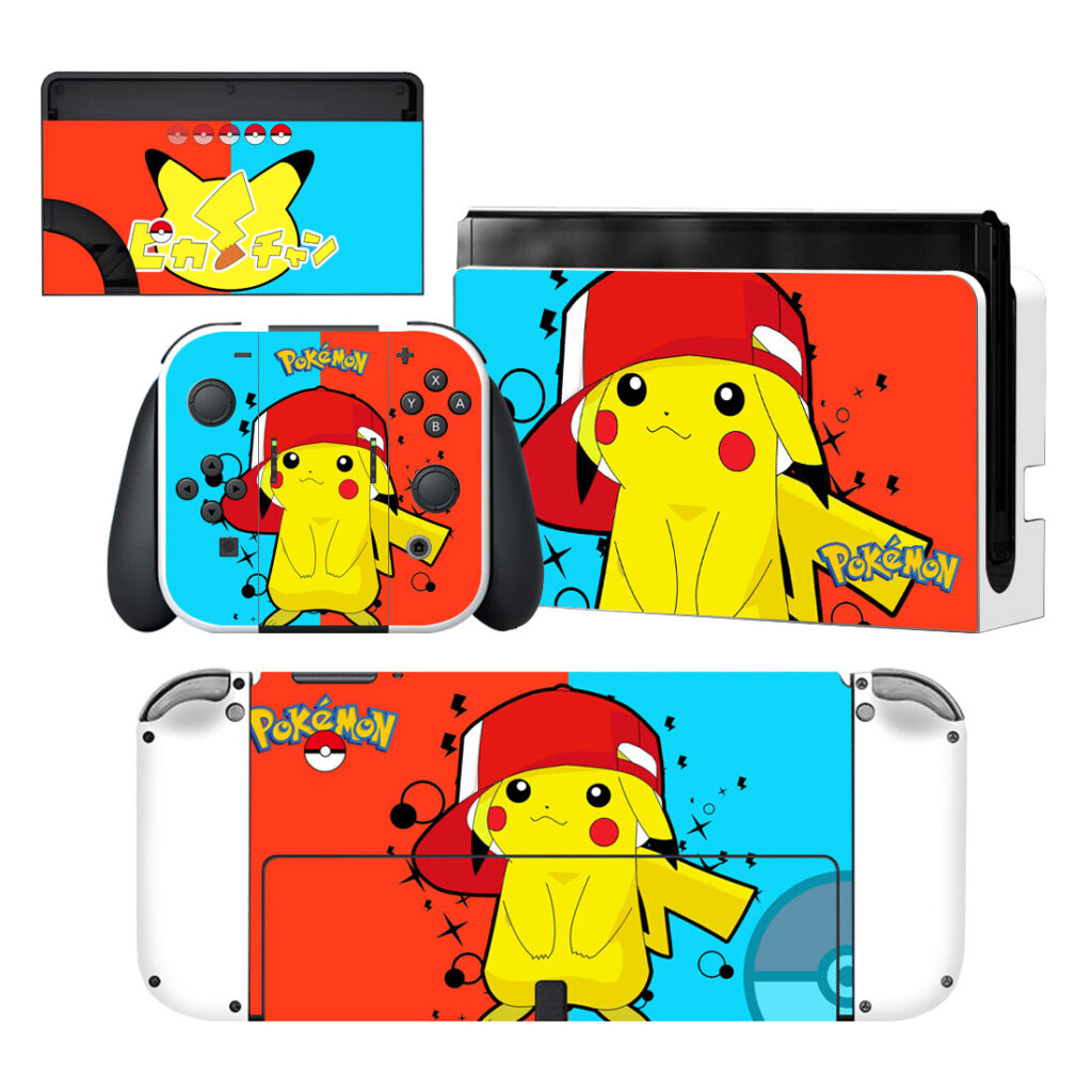 Pokemon Pikachu Skin Sticker Decal For Nintendo Switch OLED & Joycons ...