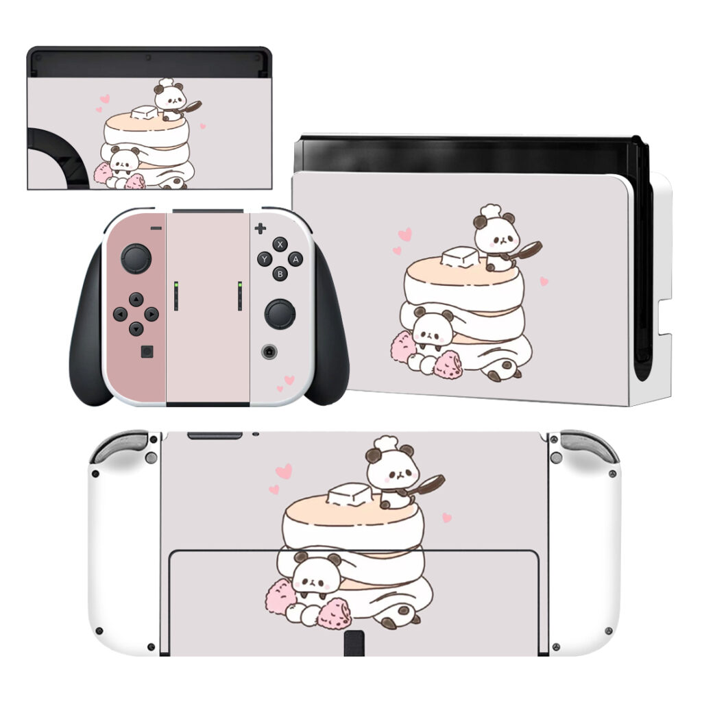 Cute Panda Nintendo Switch OLED Skin Sticker Decal - ConsoleSkins.co