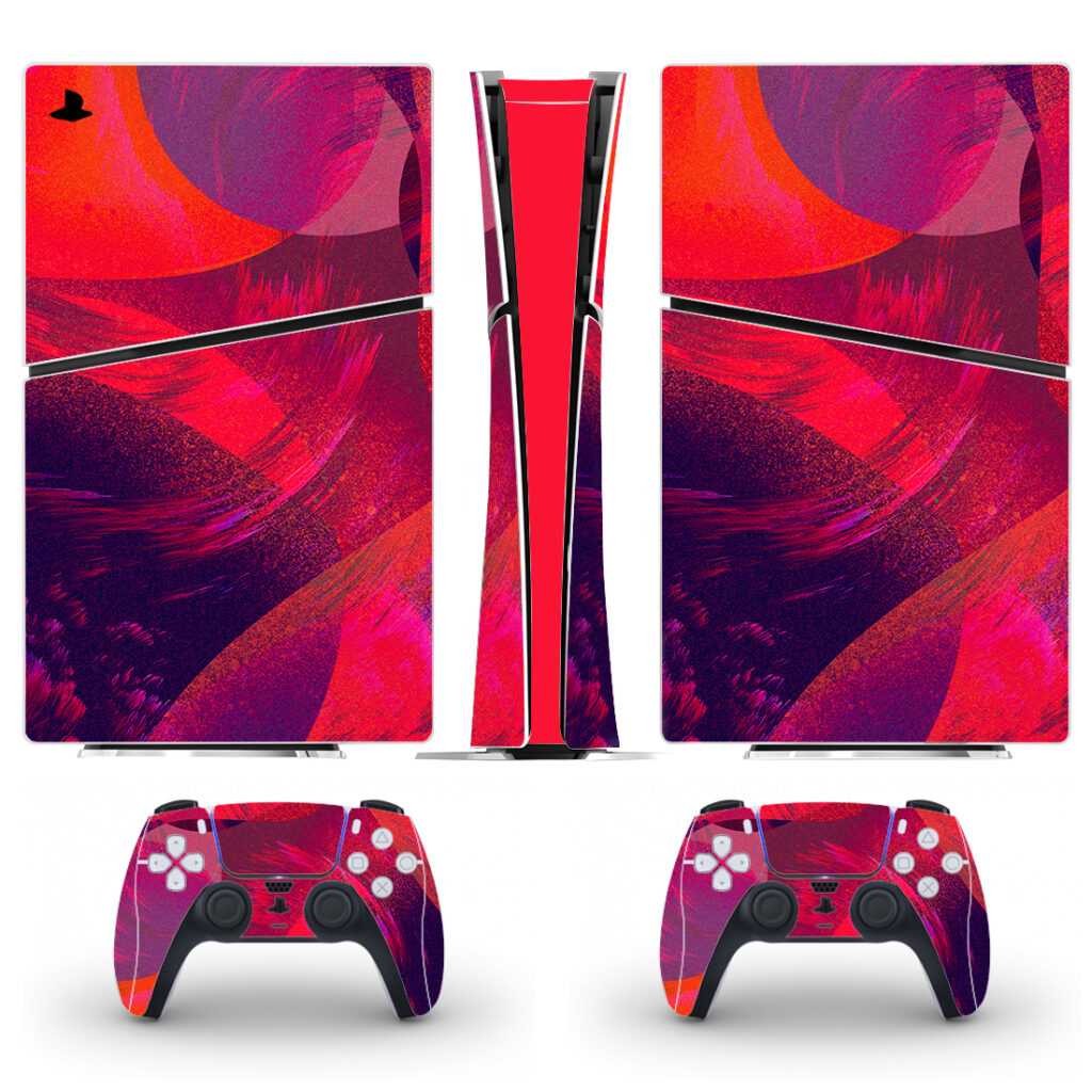 Red And Blue Abstract Skin Sticker Decal For PS5 Slim - ConsoleSkins.co