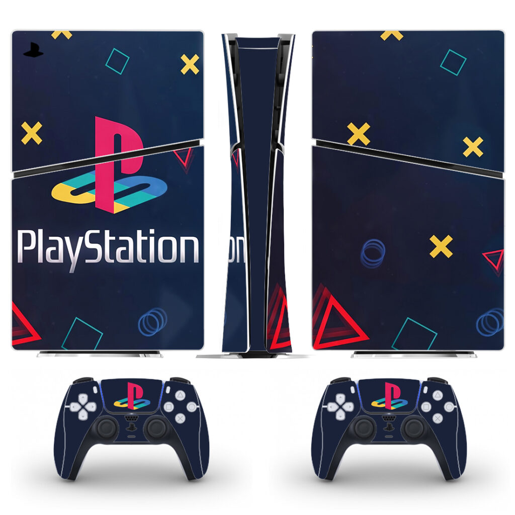 Playstation Symbols And Logo Pattern Skin Sticker Decal For PS5 Slim ...