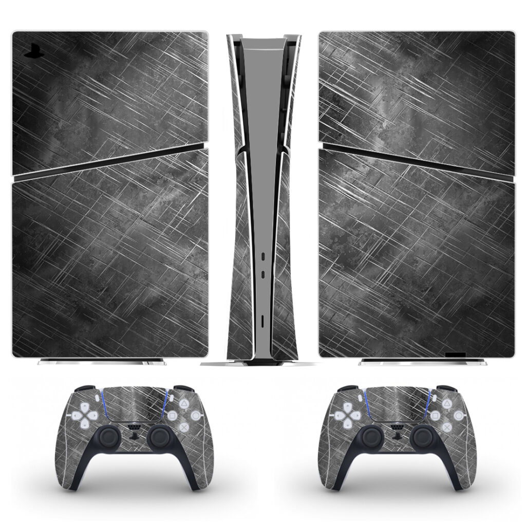 Metal Texture With Scratches PS5 Slim Skin Sticker Decal - ConsoleSkins.co