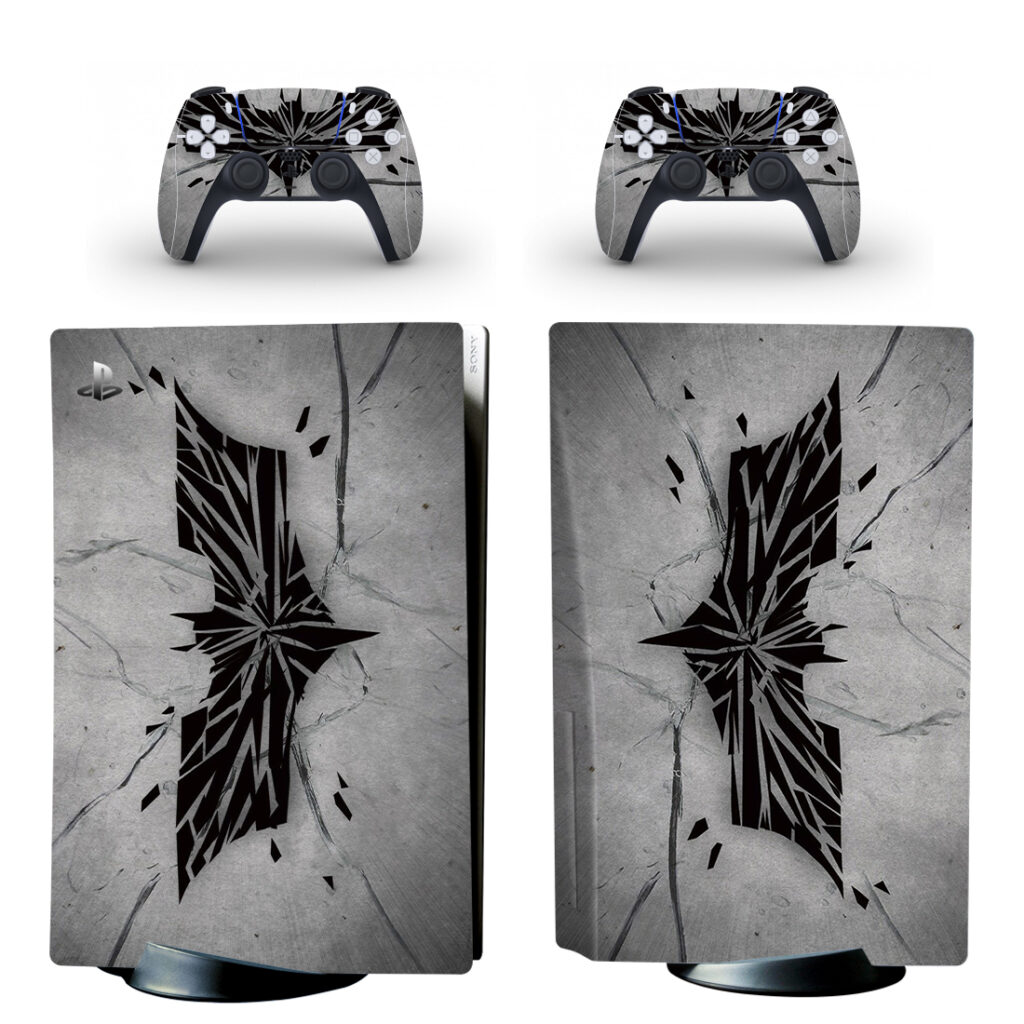 Batman Arkham Knight Broken Symbol PS5 Skin Sticker - ConsoleSkins.co