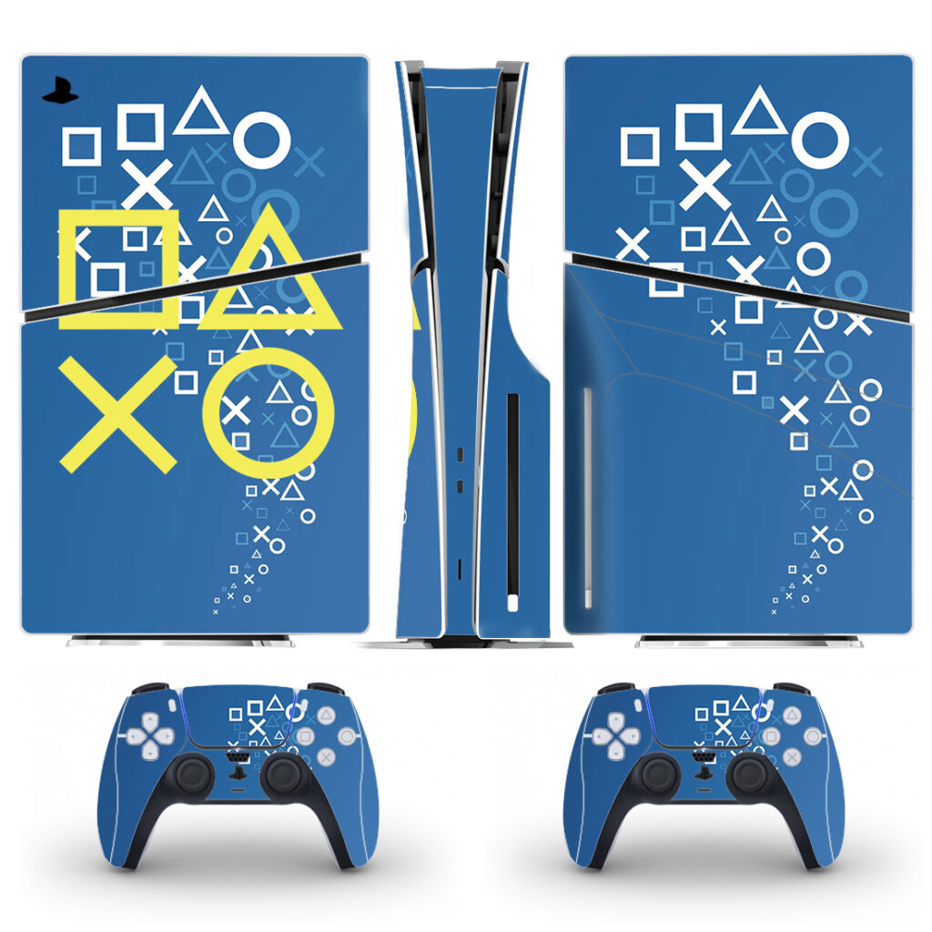 Playstation Symbols Skin Sticker For PS5 Slim Design 1 - ConsoleSkins.co