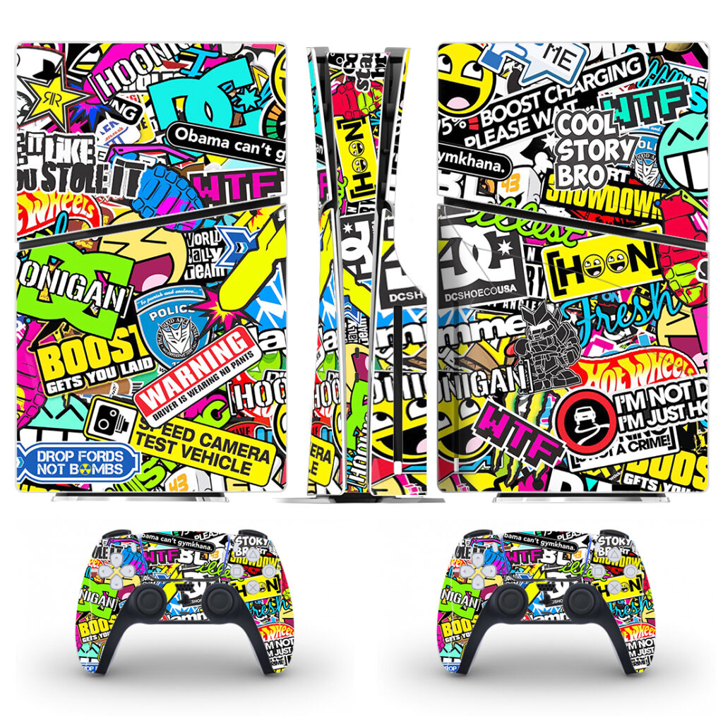Graffiti Sticker Bomb Skin Sticker For PS5 Slim - ConsoleSkins.co