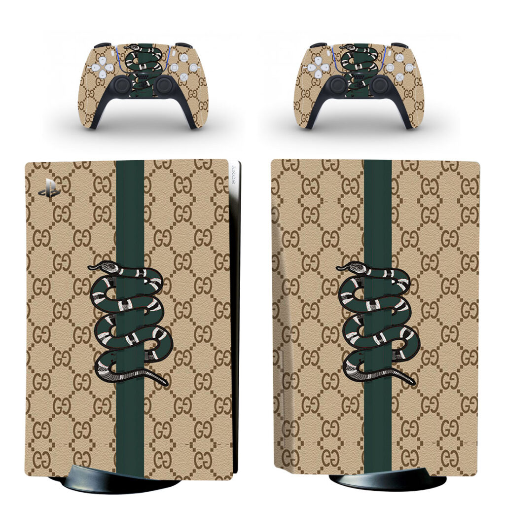 Gucci Pattern With Snake PS5 Skin Sticker Decal - ConsoleSkins.co