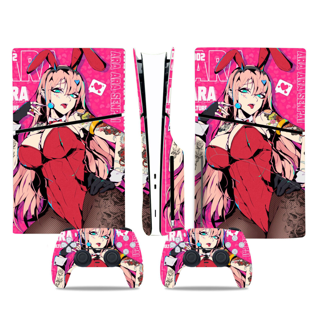 Zero Two Ara Ara Senpai PS5 Slim Skin Sticker Cover - ConsoleSkins.co