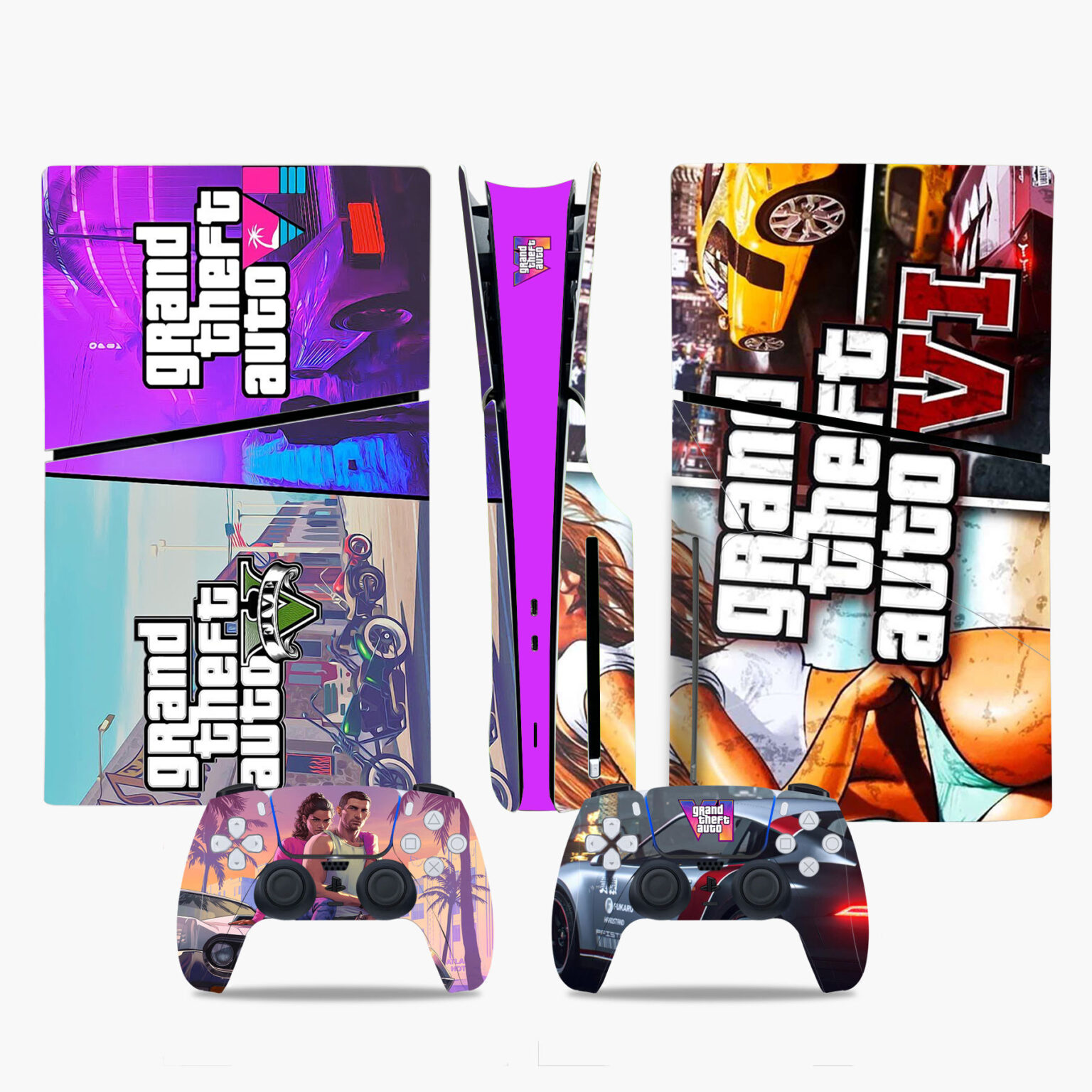 Grand Theft Auto V And VI Skin Sticker For PS5 Slim Design 5 ...